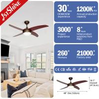 China Decorative 4 MDF Blades Retro Style Ceiling Fan 48 Inches 220V Led for sale