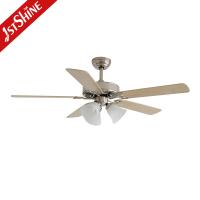 China 52 Inch Dimmable 3 Color Light Ceiling Fan With Light Indoor Plywood Blade for sale