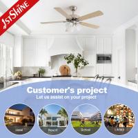 China 52 Inch Dimmable 3 Color Light Ceiling Fan With Light Indoor Plywood Blade for sale