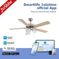 China 52 Inch Dimmable 3 Color Light Ceiling Fan With Light Indoor Plywood Blade for sale