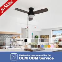 China Home 44 Inch Ceiling Fan with Light and Pull Chain Switch 45W AC Motor for sale