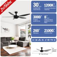 China 54 Inch Dc Motor Black Plastic Ceiling Fan With 6 Speeds Remote Control for sale