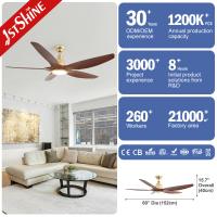 China Decorative 60 Inches Plastic 5 Blades Ceiling Fan With 6 Speed Remote Control for sale