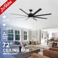 China 72 Inches LED Ceiling Fan with 6 Speed Reversible DC Motor and Remote App Control for sale