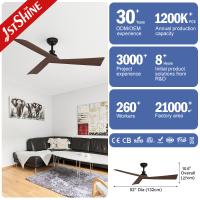 China Lower Noise Sleek Black Ceiling Fan with Dark Wood Grain Blades and Remote Control Switch Type for sale