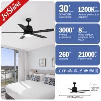 China Living Room 52 Inch Large Air Flow LED Ceiling Fan ABS Blade Body LED Lamp for sale