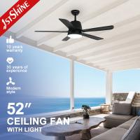 China Living Room 52 Inch Large Air Flow LED Ceiling Fan ABS Blade Body LED Lamp for sale
