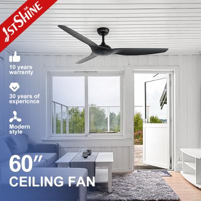 China 60” Matte Black Smart Ceiling Fan Sleek Design Quiet Power Smart Control for sale