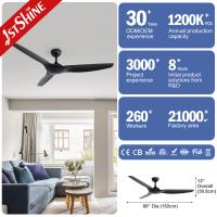 China 60” Matte Black Smart Ceiling Fan Sleek Design Quiet Power Smart Control for sale