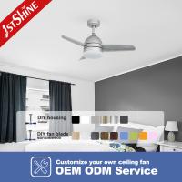 China Small Ceiling Fan With Light And Remote Control For Bedroom Noiseless DC Motor 3 Plastic Blades for sale