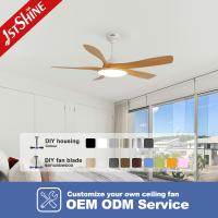 China 56-Inch Ceiling Fan with LED Light – DC Motor, 5 Blades, Acrylic Lampshade for sale