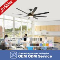 China 64-Inch Modern Ceiling Fan With 3-Color LED Light for sale