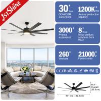 China 64-Inch Modern Ceiling Fan With 3-Color LED Light for sale