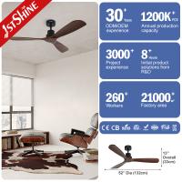 China 52 Inch Decorative Wooden Ceiling Fan With 5 Speed Remote Control for sale