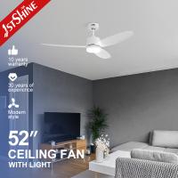China 52-Inch Modern Plastic Ceiling Fan with 3-Color LED Light and Quiet DC Motor for sale
