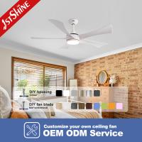 China 52-Inch High-Speed Plastic Ceiling Fan with LED Light and DC Motor for sale
