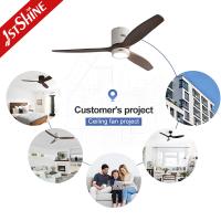 China 52 Inches Solid Wood Ceiling Fan With AC Motor And Flush Mount Design For Living Room for sale