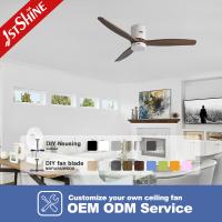 China 52 Inches Solid Wood Ceiling Fan With AC Motor And Flush Mount Design For Living Room for sale