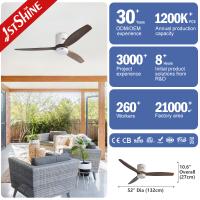 China 52 Inches Solid Wood Ceiling Fan With AC Motor And Flush Mount Design For Living Room for sale