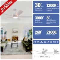 China 52 Inches Modern LED Ceiling Fan with 6 Speed Remote Control and ABS Blade for Living Room for sale