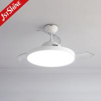 China 42 Inches Smart Retractable Ceiling Fan Light with 6 Speed Remote Control and Ambient Lighting for sale