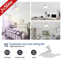 China 42 Inches Smart Retractable Ceiling Fan Light with 6 Speed Remote Control and Ambient Lighting for sale