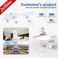 China 42 Inches Smart Retractable Ceiling Fan Light with 6 Speed Remote Control and Ambient Lighting for sale