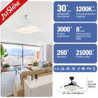 China 42 Inches Invisible Blade Ceiling Fan with Starry LED Light and 6 Speeds Remote Control for sale