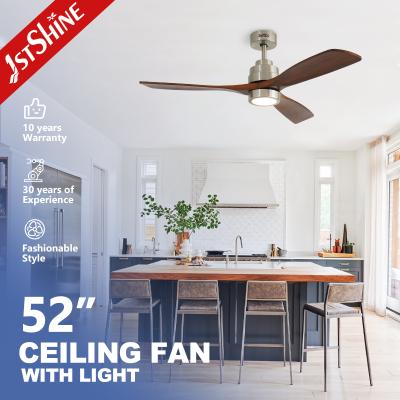 China 52 Inches Solid Wood Ceiling Fan with LED Light and Remote Control for Home Hotel Office for sale