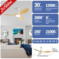 China 48 Inches Modern Plastic Ceiling Fan with Optional LED Light and 6 Speed Remote Control for sale
