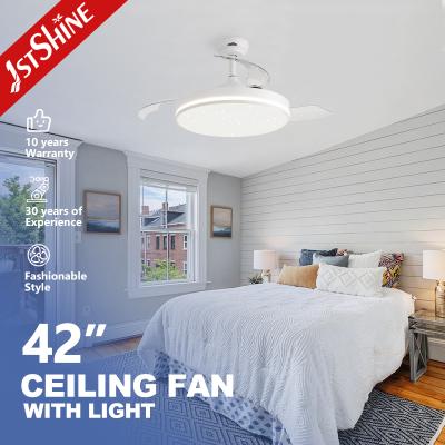 China 42 Inch Invisible Ceiling Fan with Starry Light and DC Motor for Quiet Efficient Cooling for sale