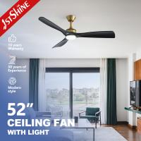 China 52-Inch Customizable Dimmable LED Ceiling Fan with Durable ABS Blades and Remote Control for sale