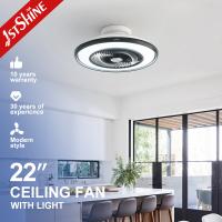 China 22 Inch Flush Mount Ceiling Fan with LED Light and 6-Speed Remote Control Powered by DC Motor for sale