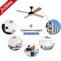 China 48 Inch Dimmable LED Ceiling Fan with MDF Wood-Look Blades and 6 Speed Remote Control for sale