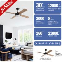 China 48 Inch Dimmable LED Ceiling Fan with MDF Wood-Look Blades and 6 Speed Remote Control for sale