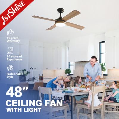 China 48 Inch Dimmable LED Ceiling Fan with MDF Wood-Look Blades and 6 Speed Remote Control for sale