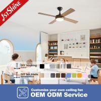 China 48 Inch Dimmable LED Ceiling Fan with MDF Wood-Look Blades and 6 Speed Remote Control for sale