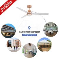 China 52-Inch Rose Gold Finish Dimmable LED Ceiling Fan with Transparent ABS Blades and Remote Control for sale