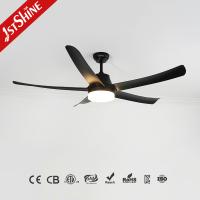 China 56-Inch Modern Black Plastic Ceiling Fan with LED Light and DC Motor for sale