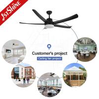 China 56-Inch Modern Black Plastic Ceiling Fan with LED Light and DC Motor for sale