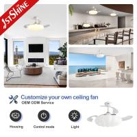 China 42 Inch Retractable Ceiling Fan Light with Dimmable LED Light and Silent DC Motor for sale