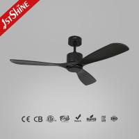 China 52 Inches Black Solid Wood Blades Ceiling Fan with Quiet DC Motor and Remote Control for sale