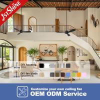 China 52 Inches Black Solid Wood Blades Ceiling Fan with Quiet DC Motor and Remote Control for sale