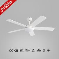 China 52 Inches Smart 5 Plywood Blades White Modern Ceiling Fan with LED Light and DC Motor for sale