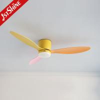 China 52 Inches Customizable Macaron Color Plastic Ceiling Fan with Light and Smart Control for sale