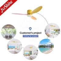 China 52 Inches Customizable Macaron Color Plastic Ceiling Fan with Light and Smart Control for sale