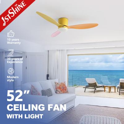 China 52 Inches Customizable Macaron Color Plastic Ceiling Fan with Light and Smart Control for sale