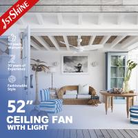 China 52 Inch Modern White Plastic Ceiling Fan with ABS Blades and Quiet DC Motor Integrated LED Light for sale