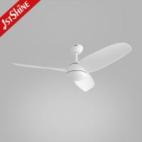 China 52 Inch Modern White Plastic Ceiling Fan with ABS Blades and Quiet DC Motor Integrated LED Light for sale