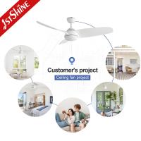 China 52 Inch Modern White Plastic Ceiling Fan with ABS Blades and Quiet DC Motor Integrated LED Light for sale